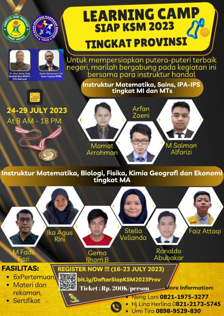 Learning Camp Siap KSM Kompetisi Sains Madrasah 2023 Tingkat Provinsi Belajar Intensif - Wahana ...